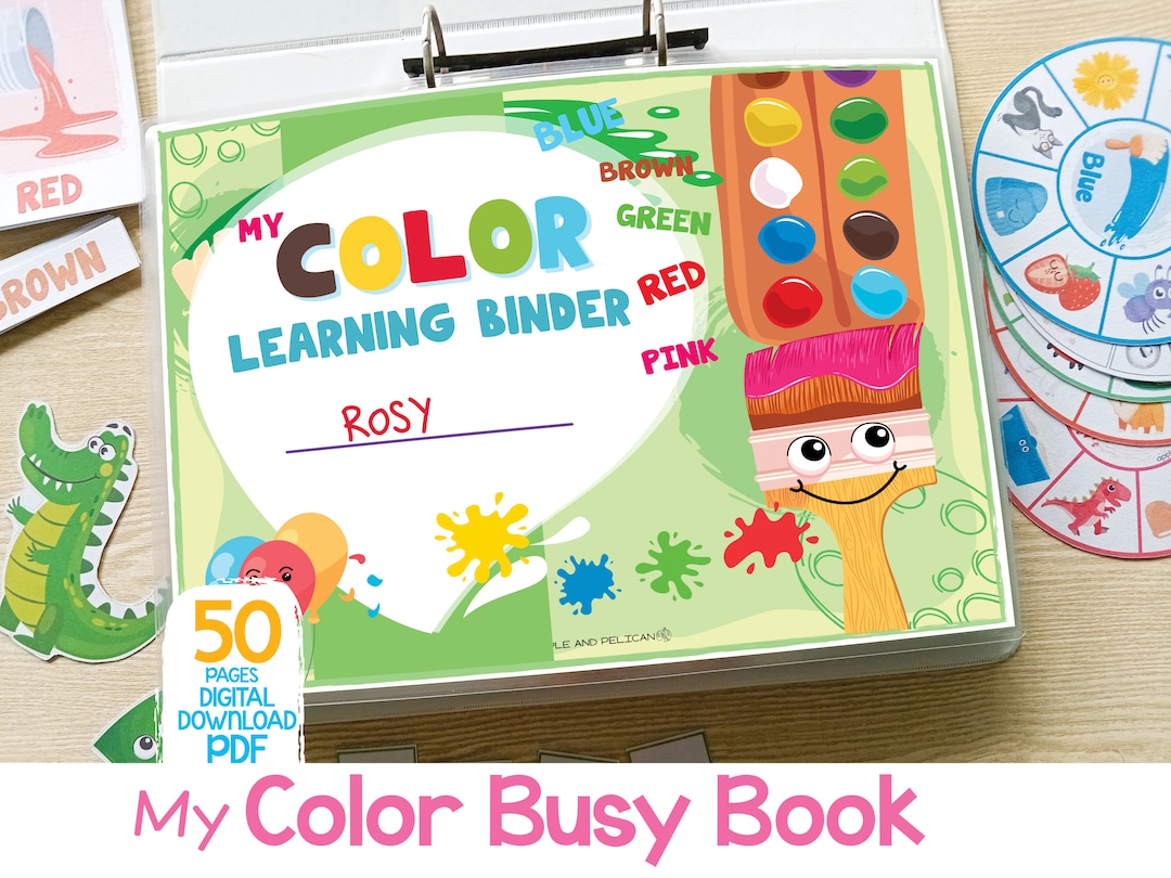 Color Sorting Busy Book Personalized Toddler Busy Binder Printable ...