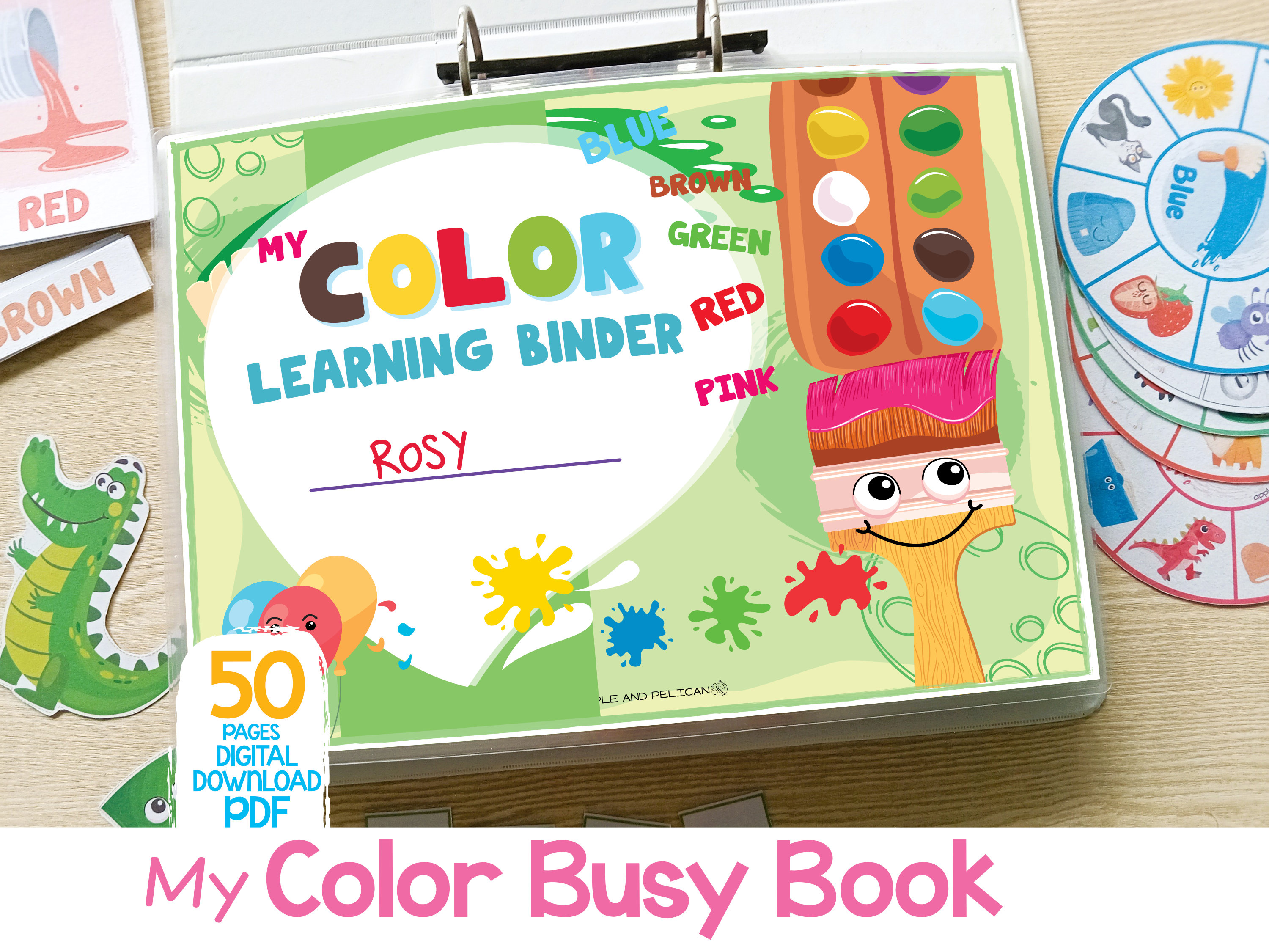 Color Sorting Busy Book Personalized Toddler Learning Binder Printable ...
