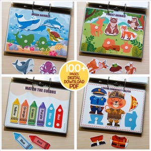 Toddler Busy Book, Toddler Learning Binder, Printable Quiet Book for ...