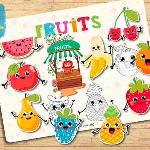 Fruits and Vegetables Sorting Activity Toddler Matching Game Busy Book ...