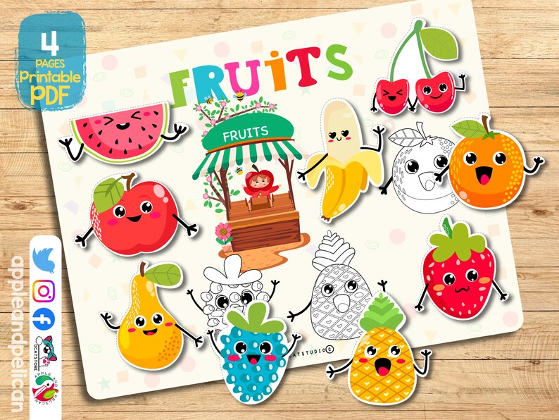 Fruits and Vegetables Sorting Activity, Toddler Matching Game ...