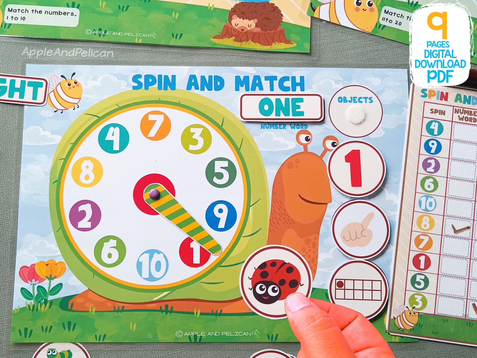 Counting Practice Activity Printable, Toddler Number Matching ...