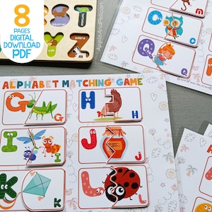 Alphabet Letter Matching Activities Puzzle, Phonics Worksheet ...