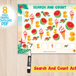 Counting Practice Activity, Printable Number Matching Activity for ...