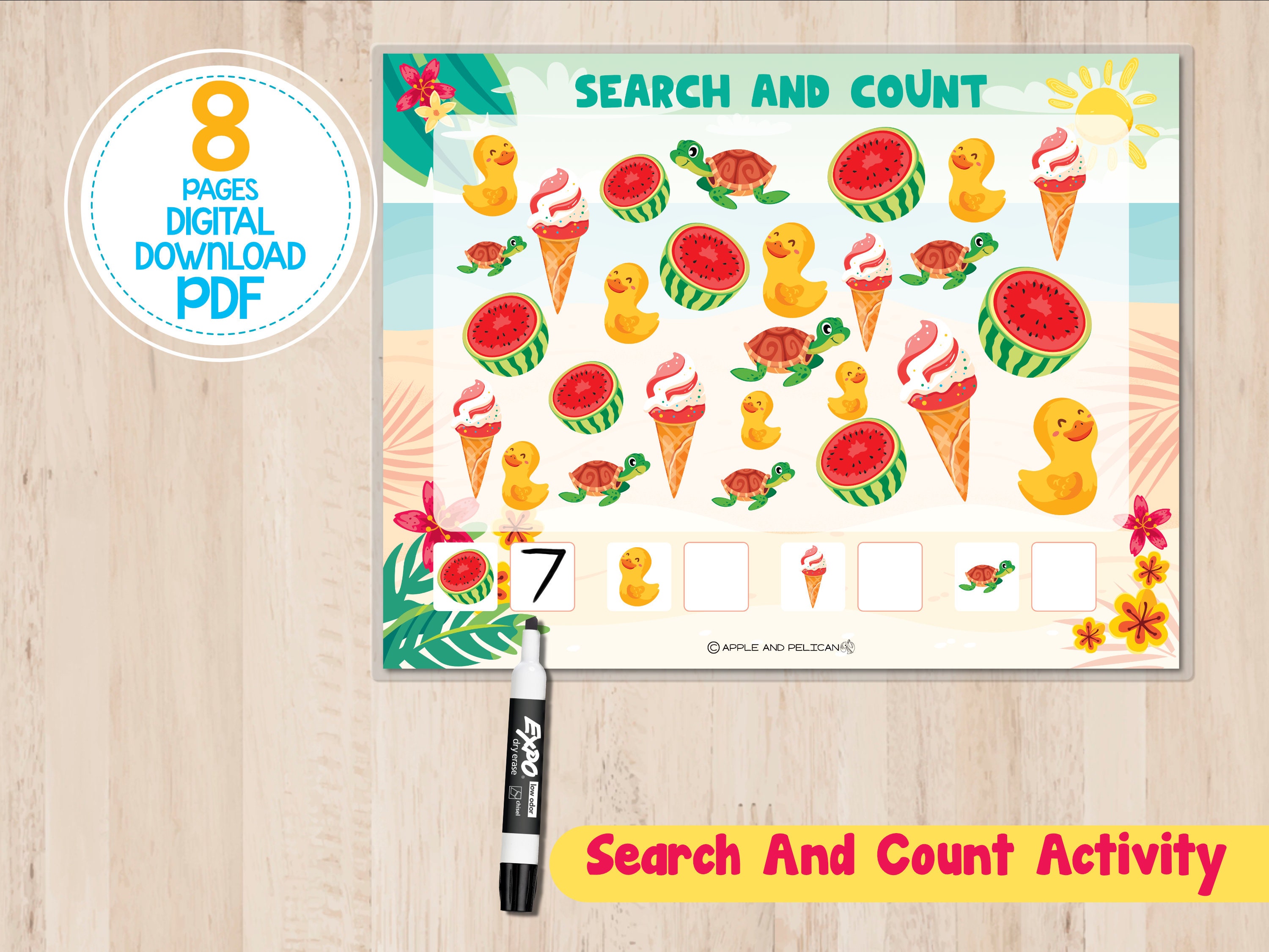 Counting Practice Activity, Printable Number Matching Activity for ...