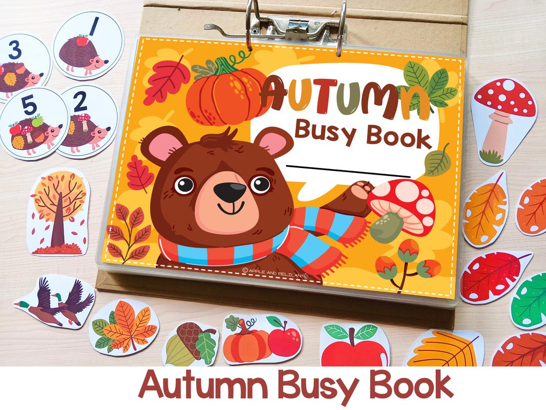Printable Autumn Toddler Busy Book, Learning Binder, Kids Fall Quiet ...
