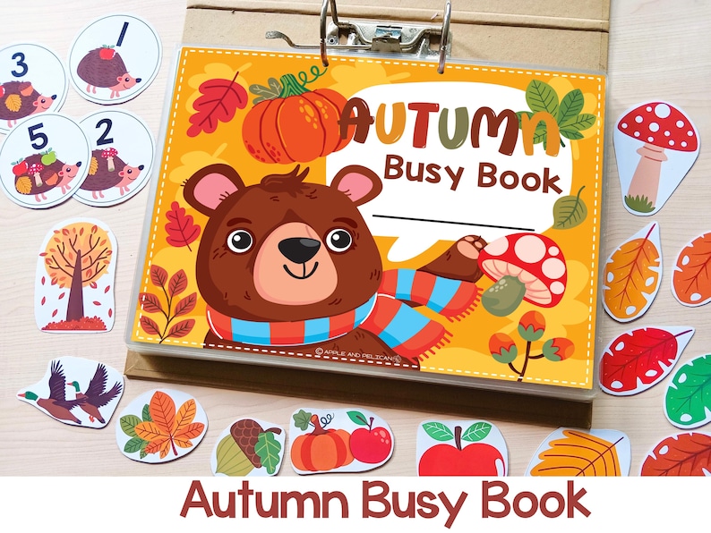 Printable Autumn Toddler Busy Book, Learning Binder, Kids Fall Quiet ...