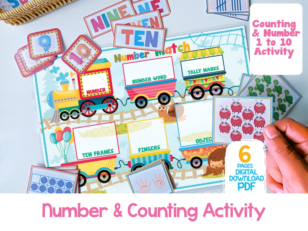 Numbers 1 to 10 Matching Activity for Toddler, Counting Activities ...