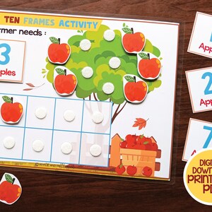 Ten Frames Counting Activity Printable, Early Math Activity, Learn to ...