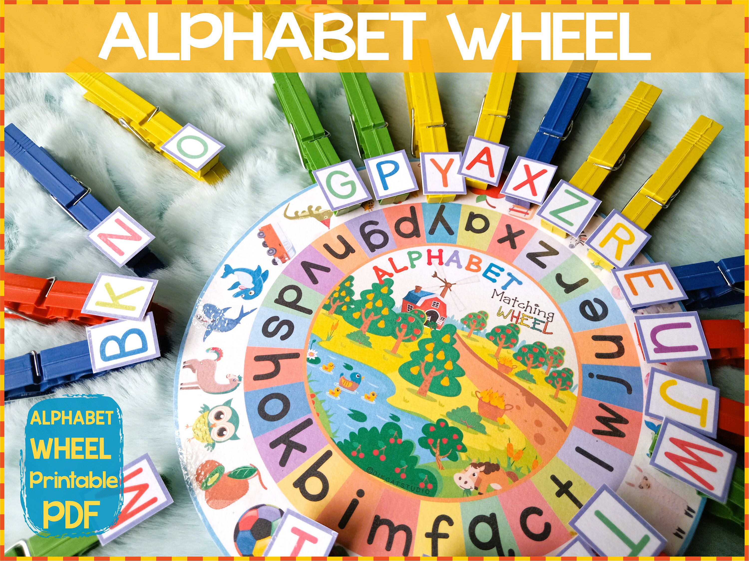 Alphabet Spinner Wheel Matching Game Printable Alphabet - Etsy Australia