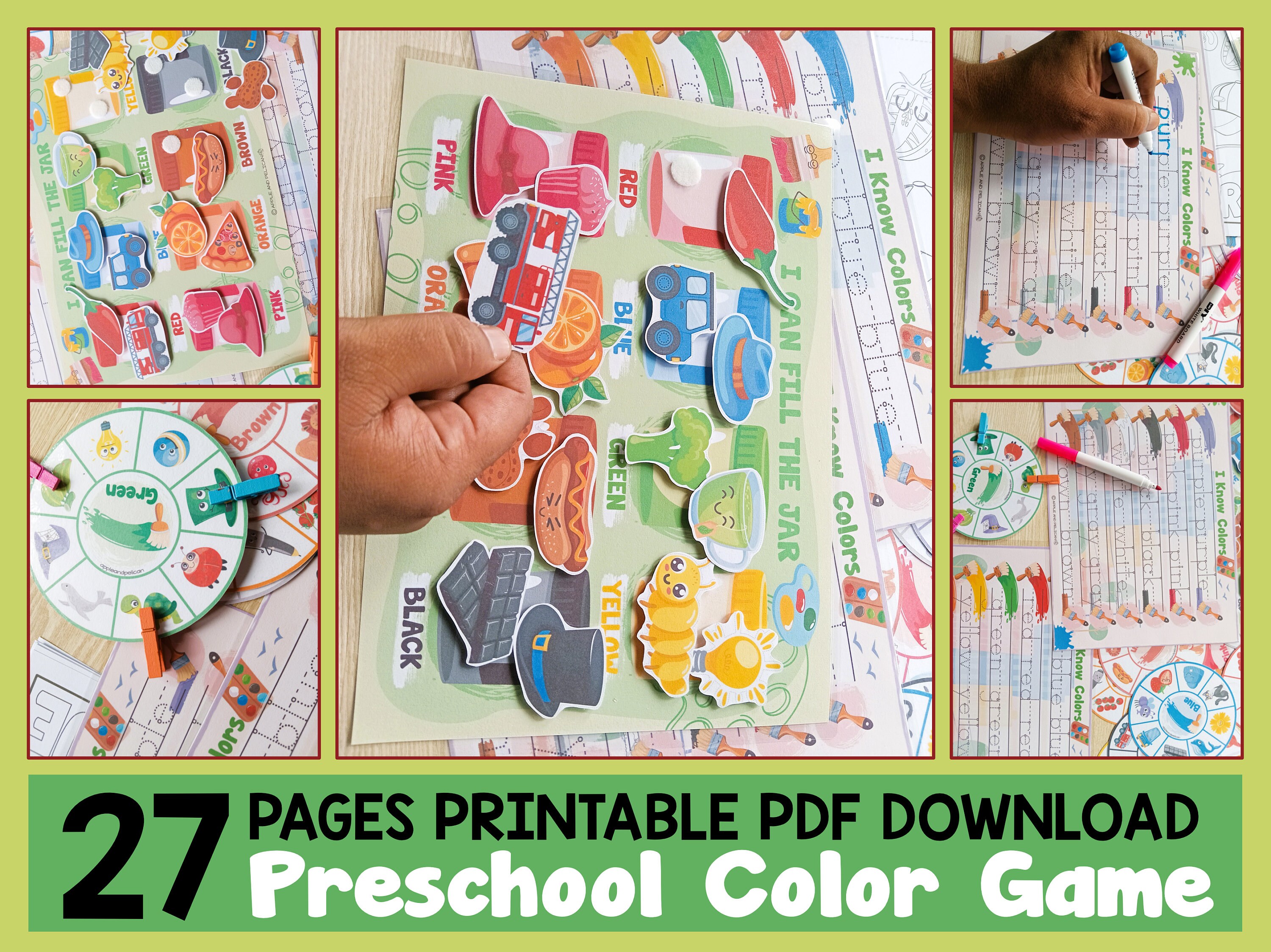 Color Sorting Activity Printable, Matching Worksheet, Homeschool ...