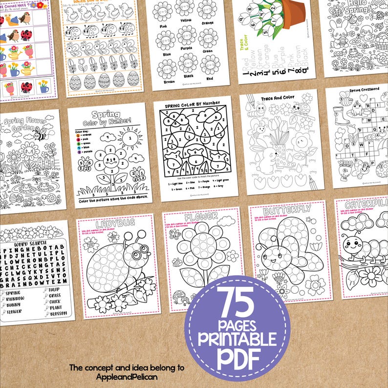 Spring Printable Kid Activity Preschool Packet, Kindergarten Homeschool ...