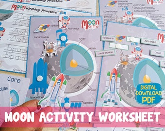 Phases of the Moon Printable Puzzle Homeschool Activity - Etsy