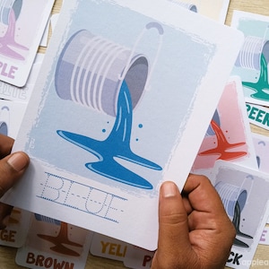 Color Flash Cards Printable Toddler Flashcards, Color Tracing Cards ...