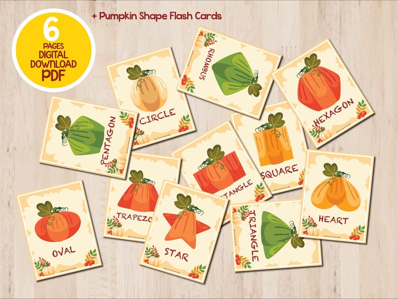 Pumpkin Shapes Matching Activity, Printable Toddler Fall Autumn ...