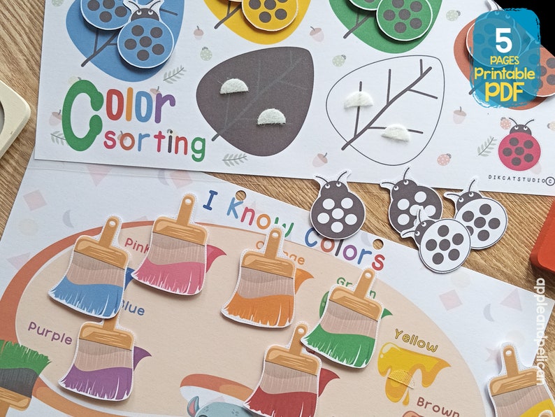 Color Matching Activity Busy Book Page Printable Montessori - Etsy
