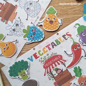 Fruits and Vegetables Sorting Activity Toddler Matching Game Busy Book ...