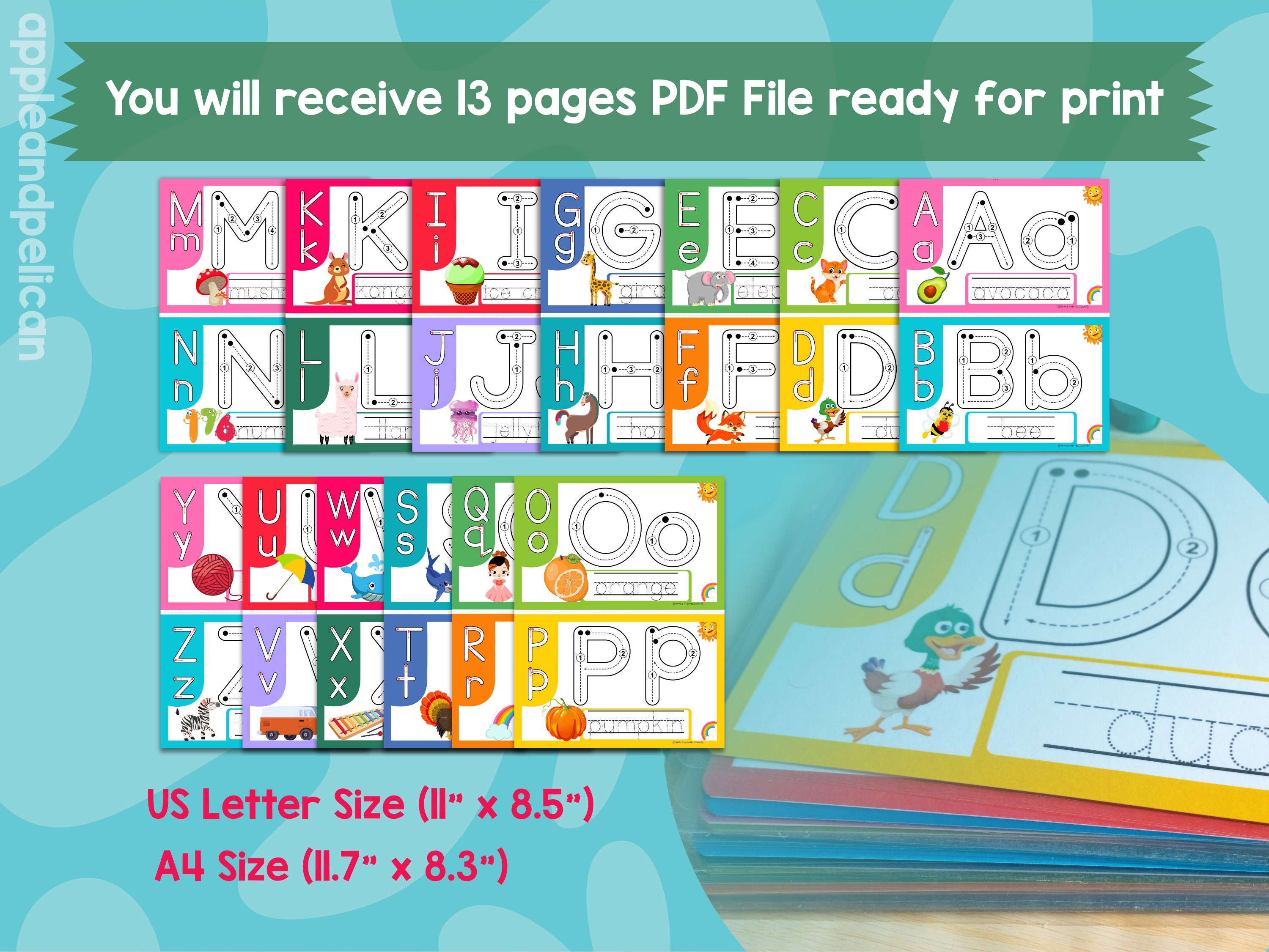 Alphabet Flashcard Play Dough Mat Letter Formation Tracing - Etsy