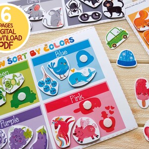 Color Matching Sorting Activity for Kids, Printable Toddler Color ...