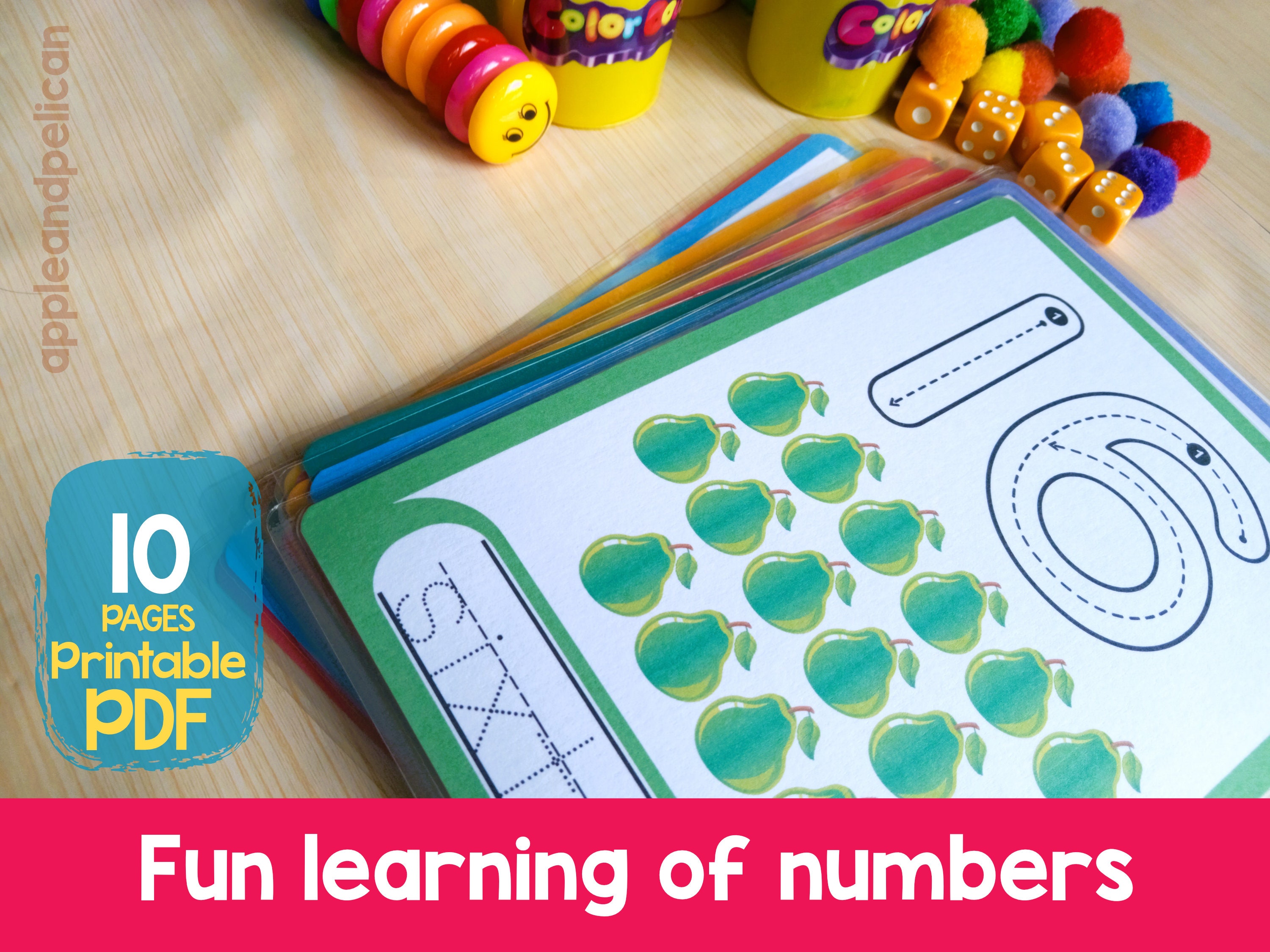 Preschool Number Flashcards, Number Play Dough Mats, Number 1-20 ...