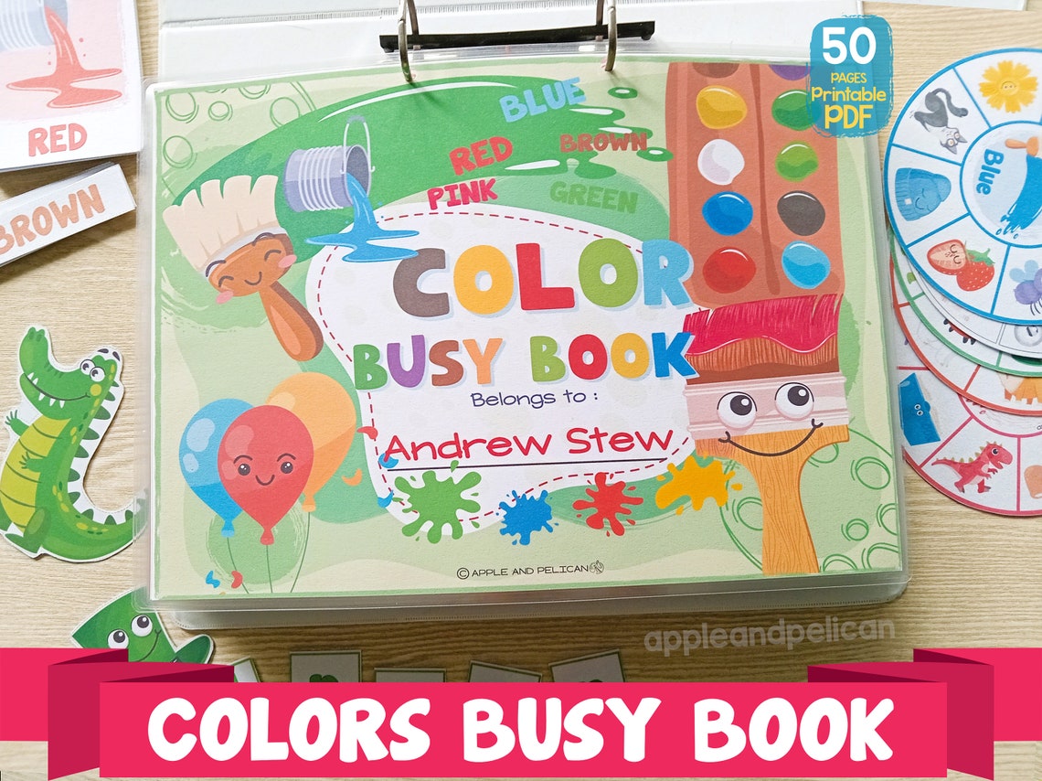 Color Sorting Busy Book Personalized Toddler Busy Binder - Etsy