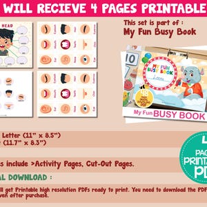 Printable Face Parts Matching Worksheet With Flashcard, Body Parts ...