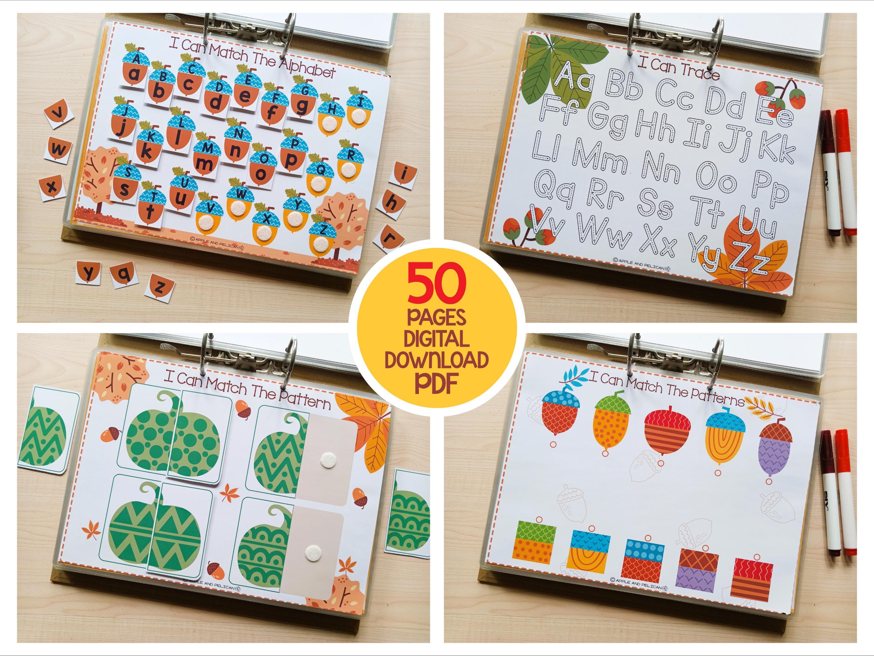 Fall Busy Book Printable, Preschool Learning Binder, Kids Autumn Busy ...