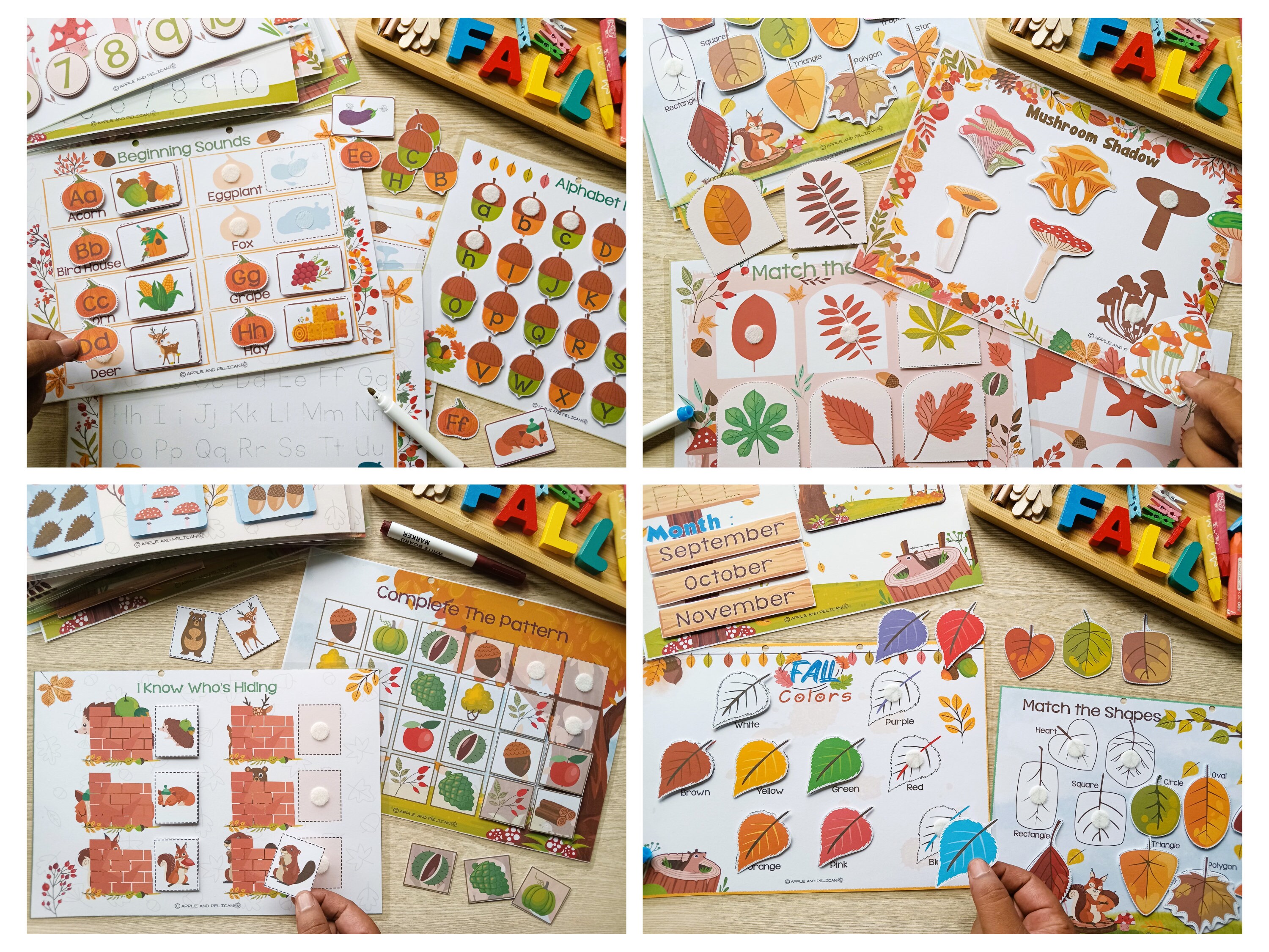 Fall Busy Book Printable, Autumn Busy Binder, Toddler Learning Binder ...