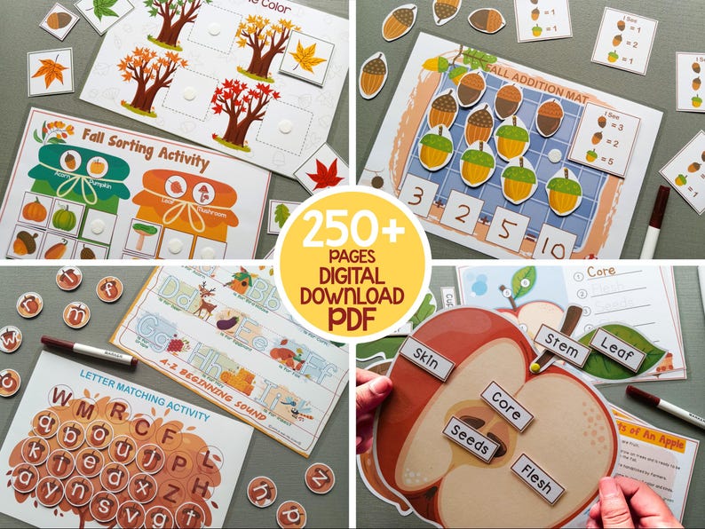Fall Preschool Activities Packet, Fall Activity for Kids, Autumn ...
