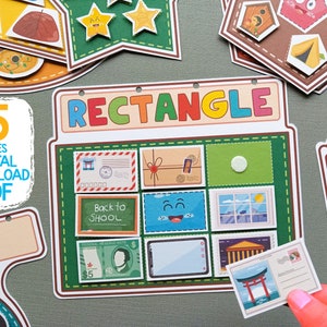 Shapes Matching Activities Shapes Sorting Game, Toddler Busy Book ...