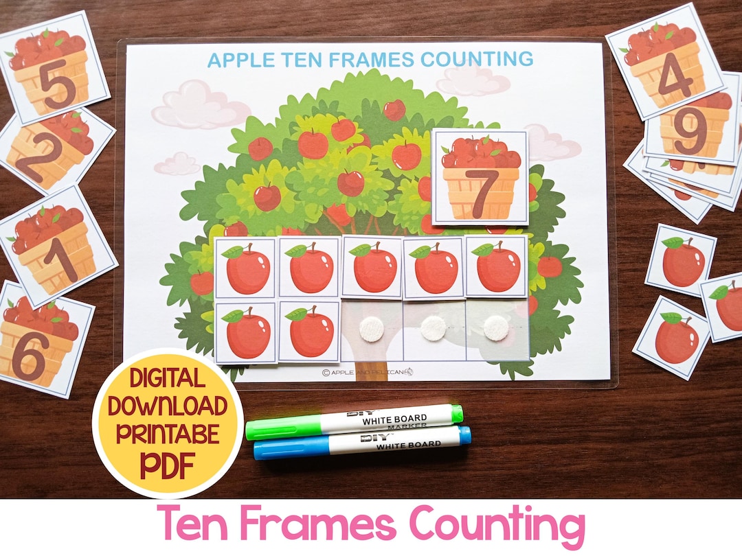 Ten Frames Counting Activity, Early Math Activity Printable, Learn to ...