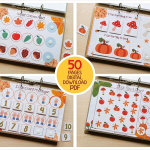 Fall Busy Book Printable, Preschool Learning Binder, Kids Autumn Busy ...