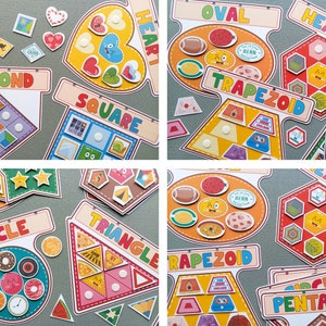 Shapes Matching Activities Shapes Sorting Game, Toddler Busy Book ...