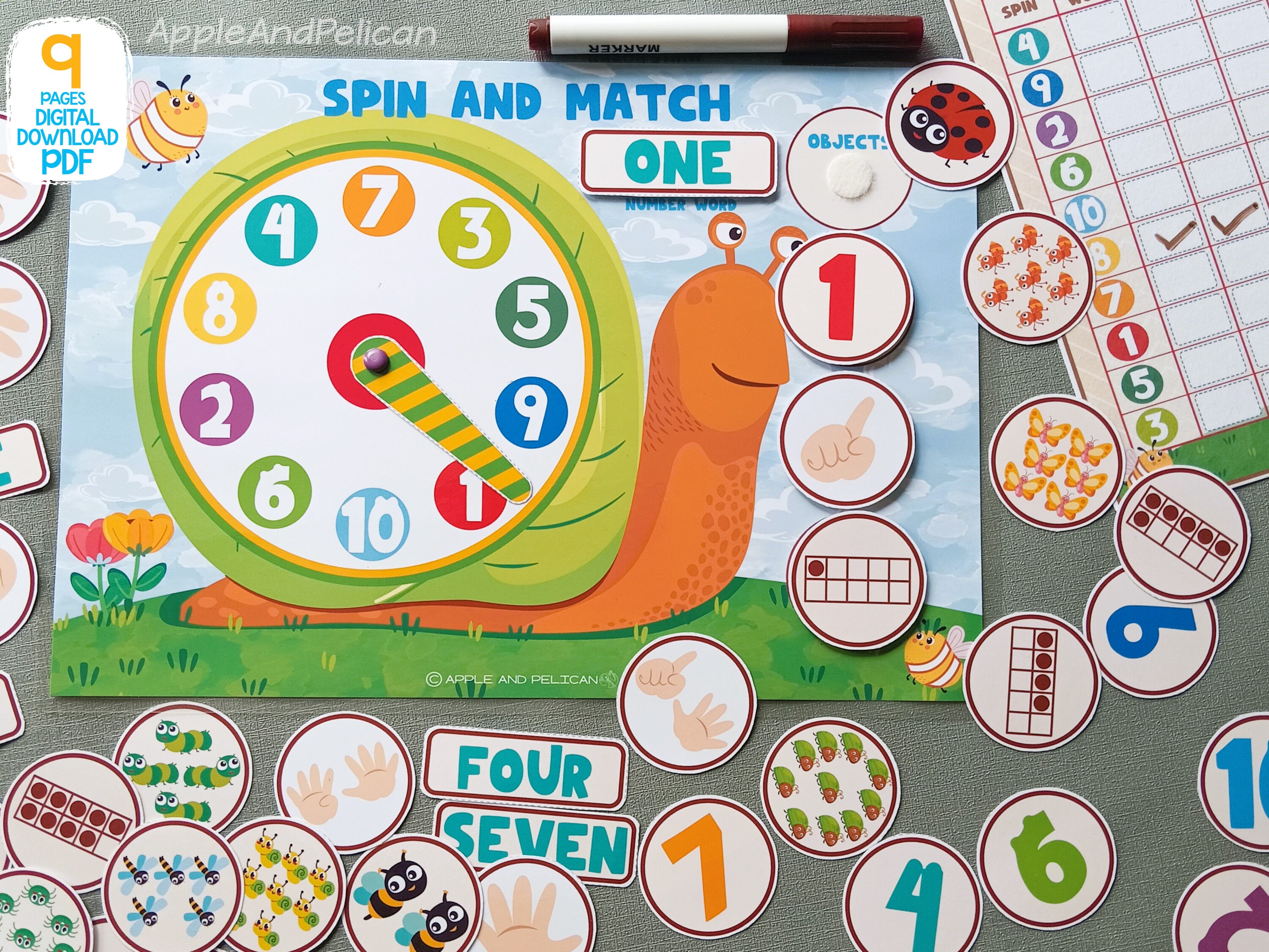 Counting Practice Activity Printable, Toddler Number Matching ...