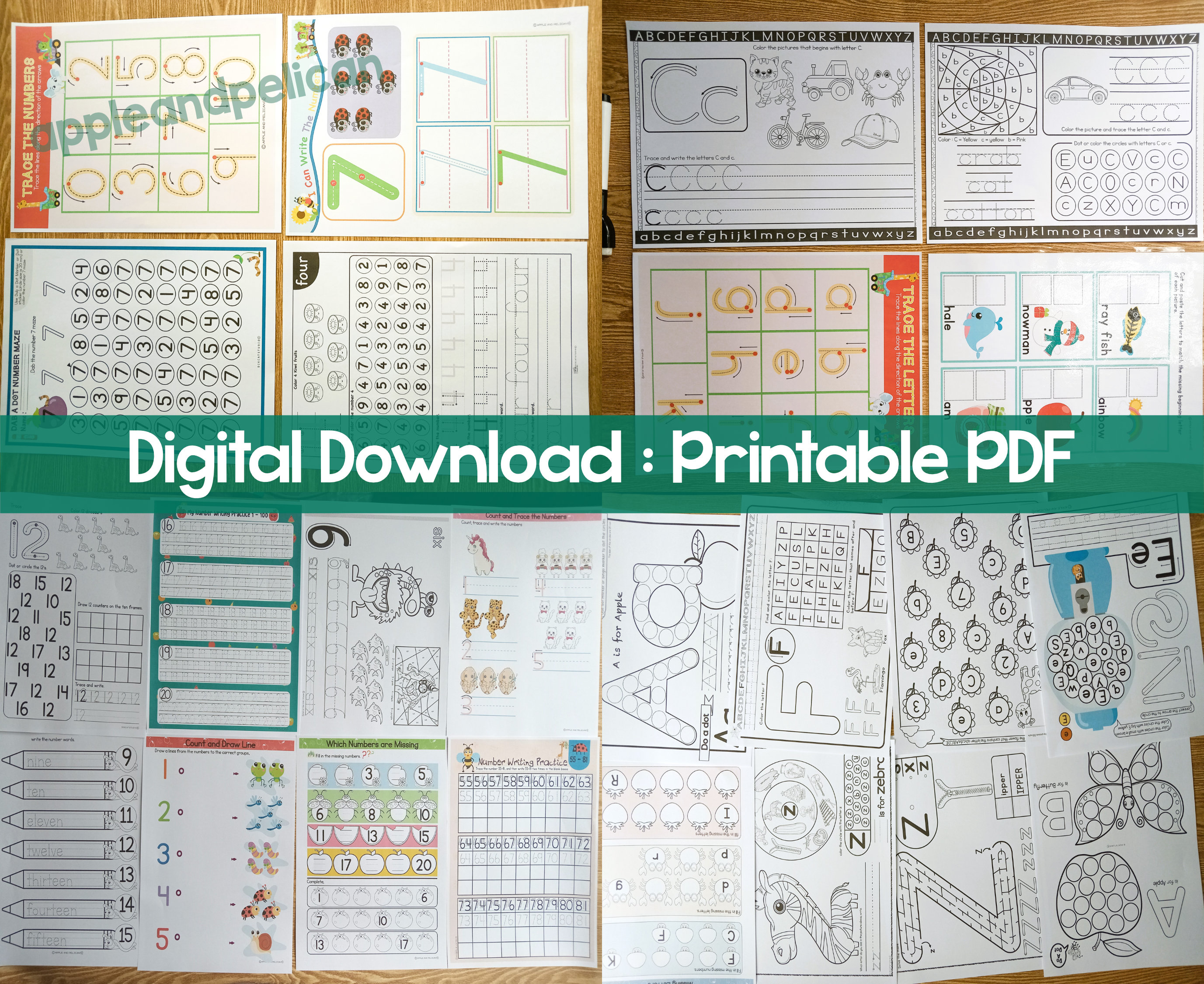 Alphabet Worksheets, Preschool Numbers Worksheets, Tracing Worksheet ...