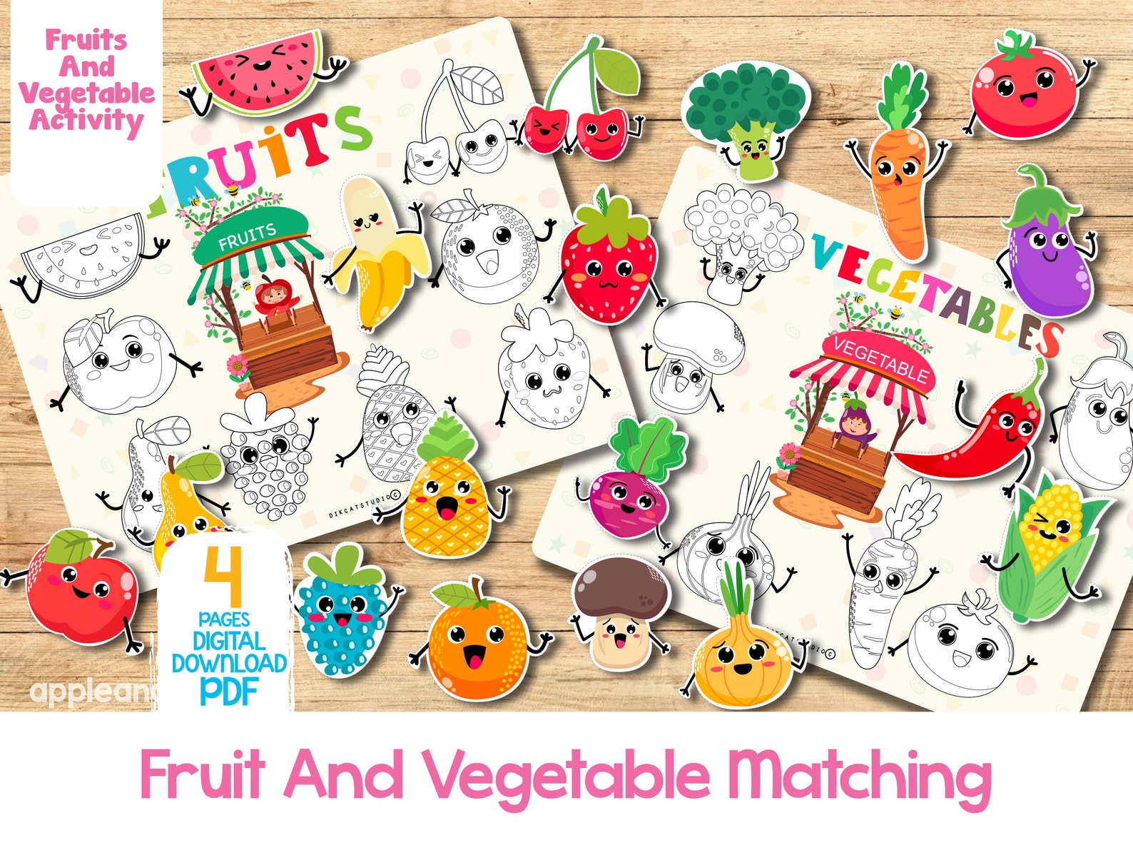 Fruits and Vegetables Sorting Activity, Toddler Matching Game ...
