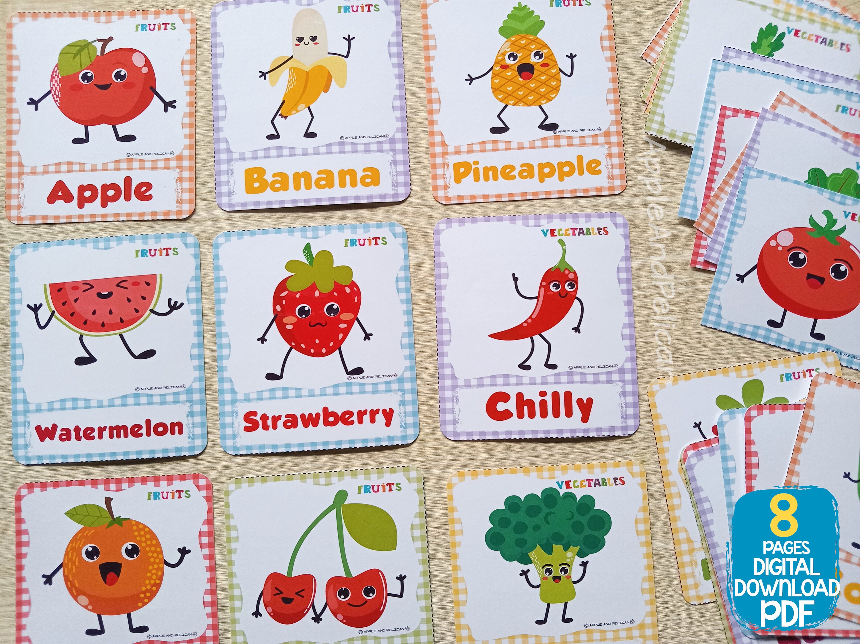 Fruits and Vegetables Sorting Toddler Activity, Printable Educational ...