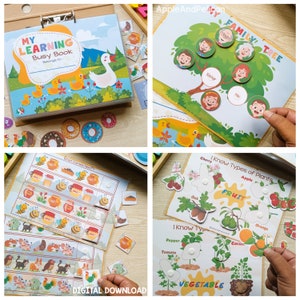 Toddler Busy Book Preschool Learning Binder Printable Toddler Quiet ...