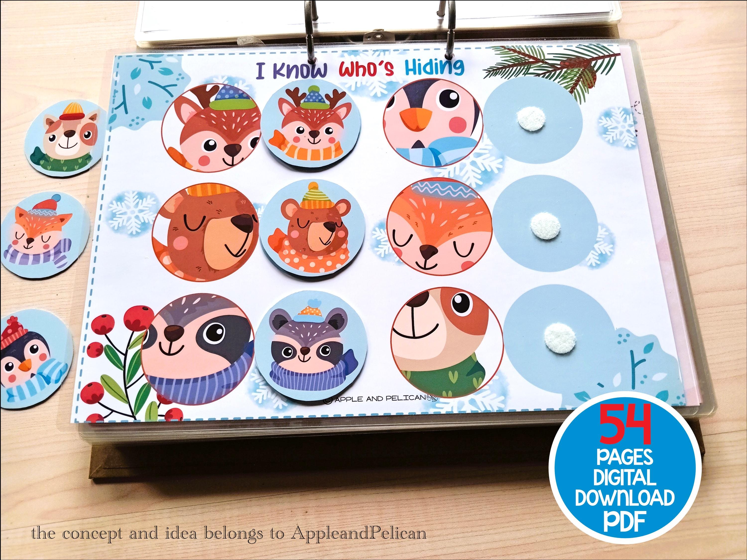 Winter Busy Book Printable, Preschool Learning Binder, Toddler Kids ...