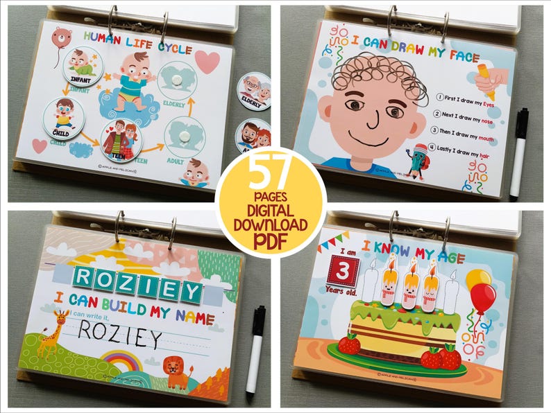 My Body Busy Book, Toddler Learning Binder, Human Body Anatomy Activity ...