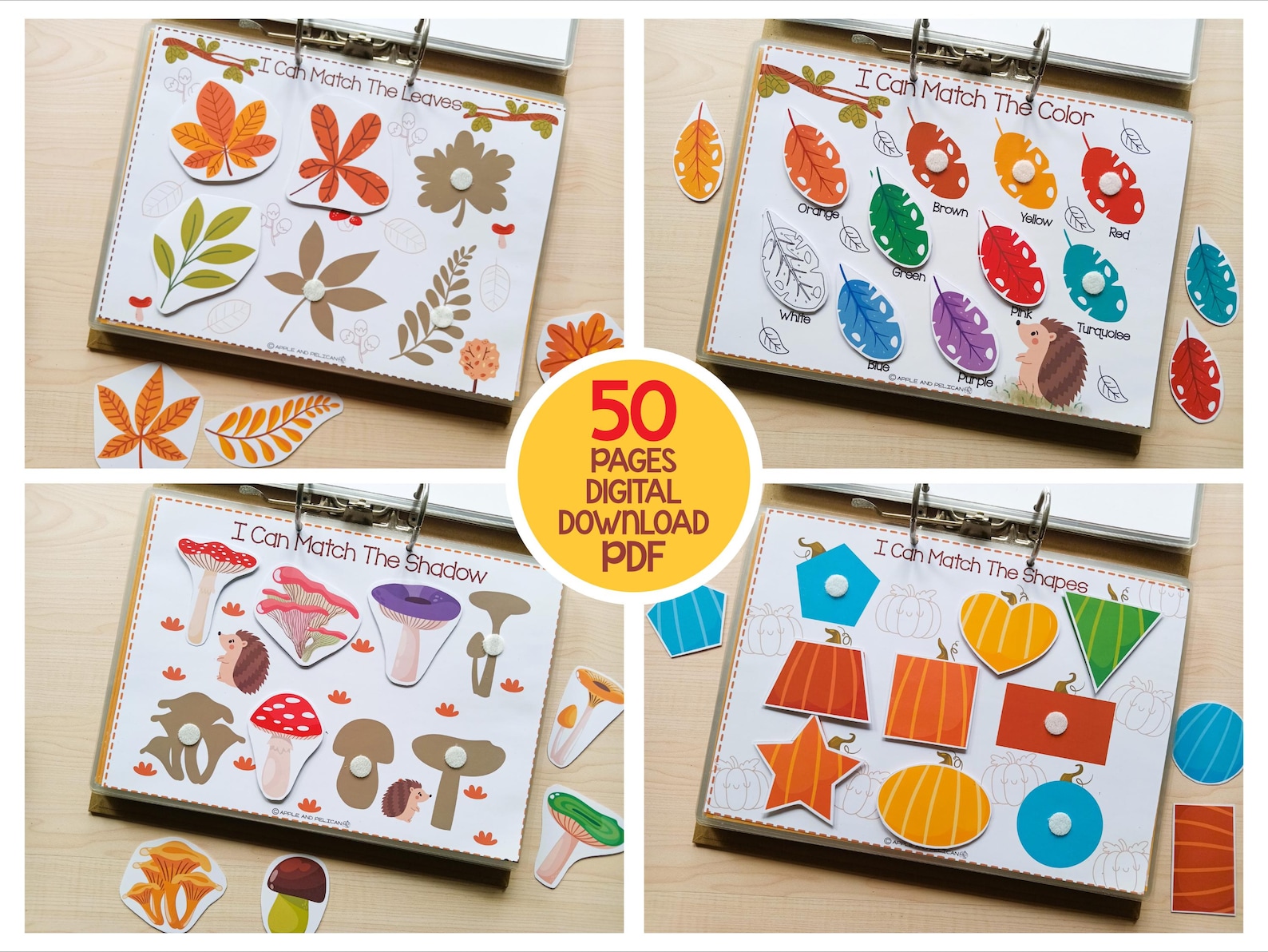 Fall Busy Book Printable, Preschool Learning Binder, Kids Autumn Busy ...