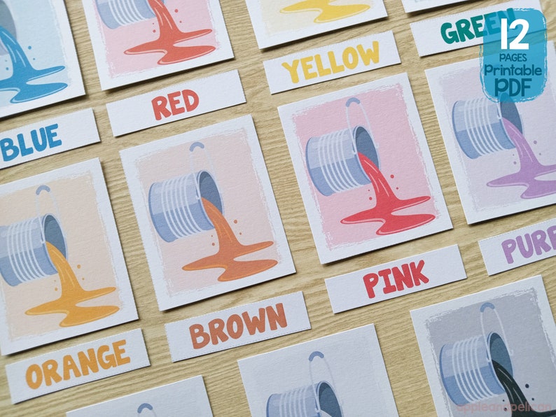 Color Flash Cards Printable Toddler Flashcards, Color Tracing Cards ...