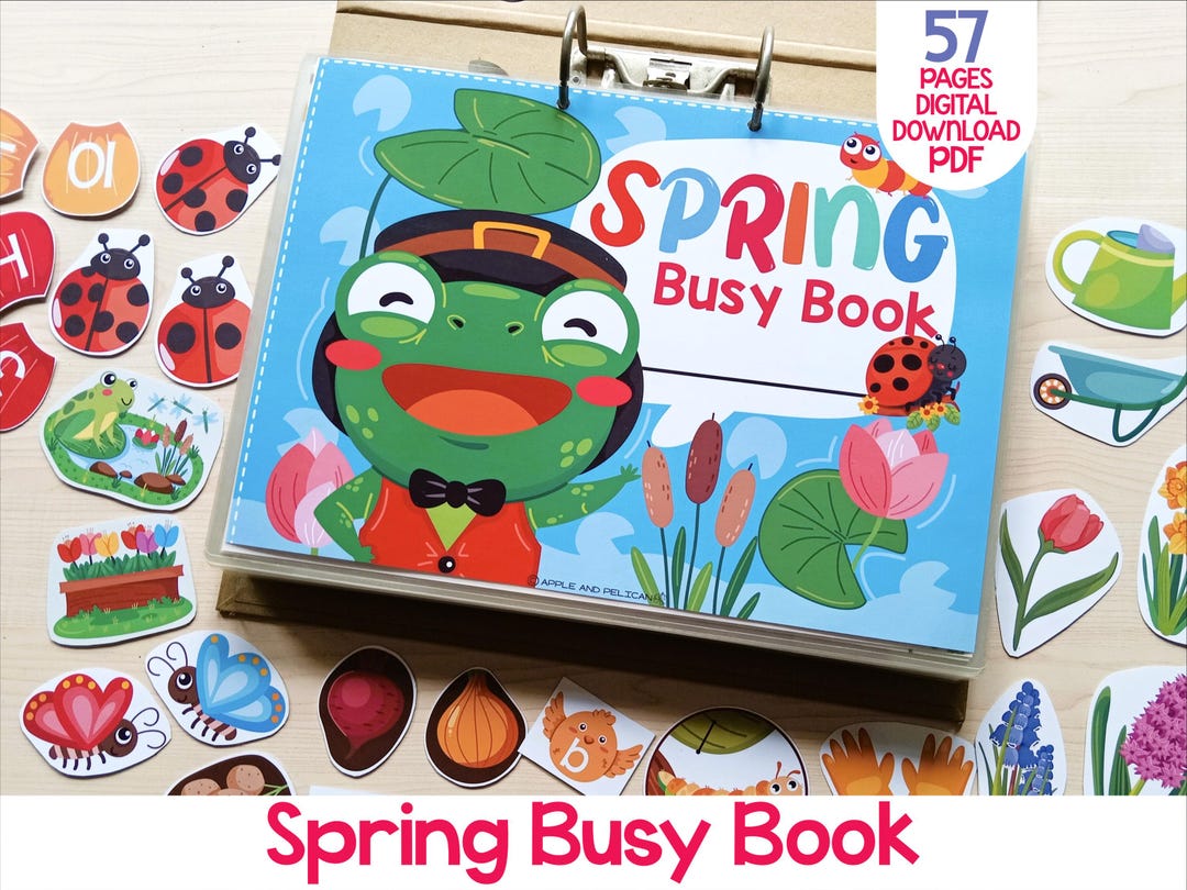 Spring Busy Book Printable, Preschool Learning Binder, Toddler Quiet ...