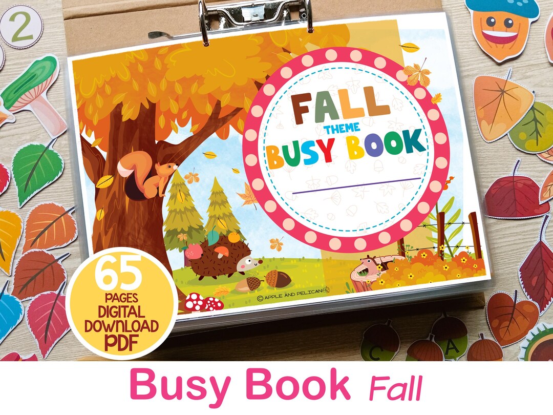 Fall Busy Book Printable Autumn Busy Binder, Toddler Fall Learning ...
