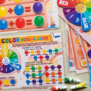 Color Mixing Activity for Toddler, Printable Primary and Secondary ...