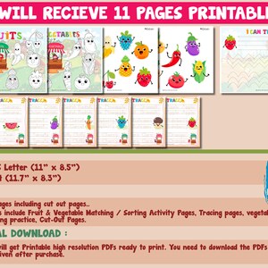 Fruits and Vegetables Sorting Activity, Printable Matching Game for ...