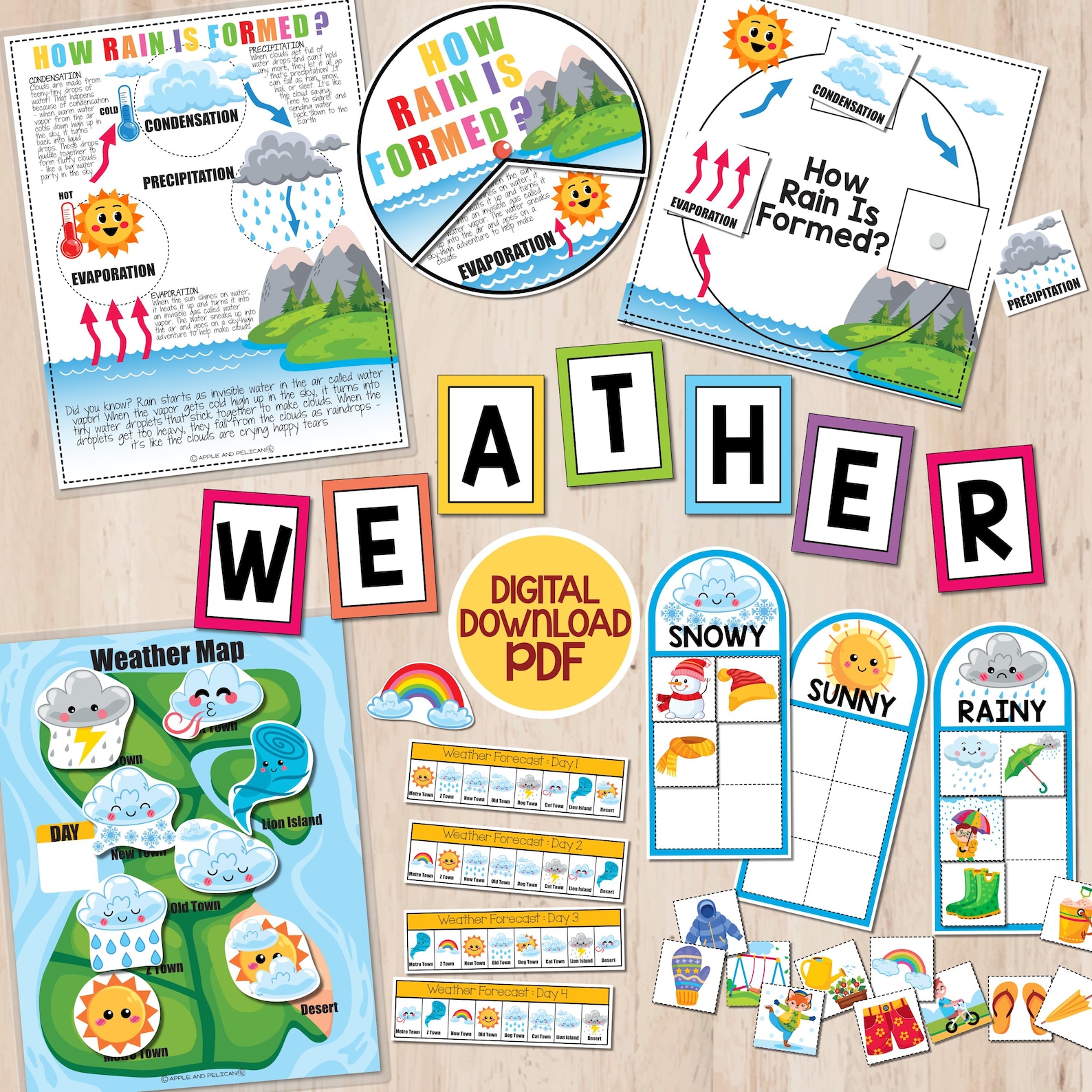 Weather Preschool Activity Pack Printable, Weather Homeschool Toddler ...