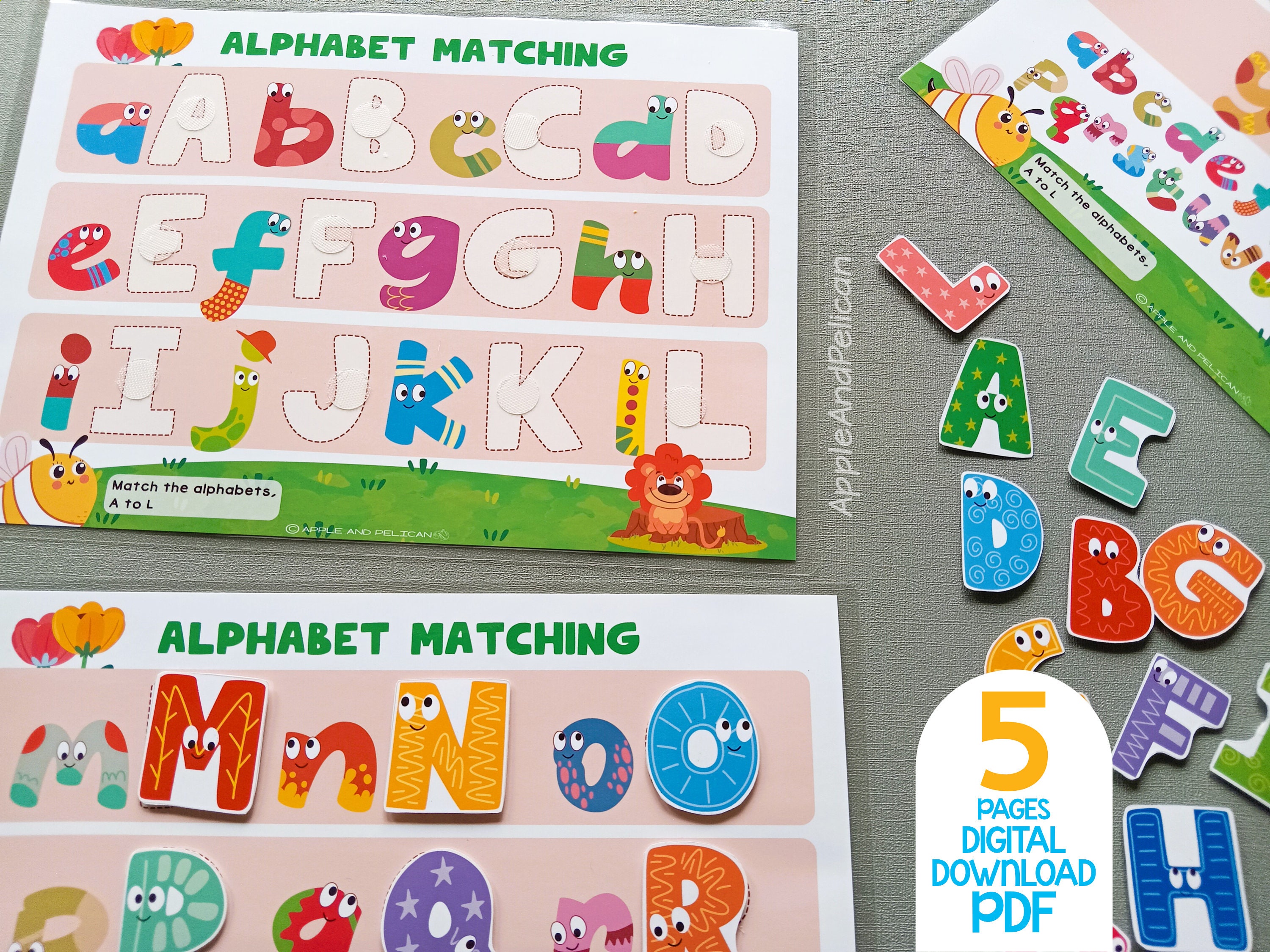 Alphabet Matching Activities, Toddler Letters Match Activity, Printable ...
