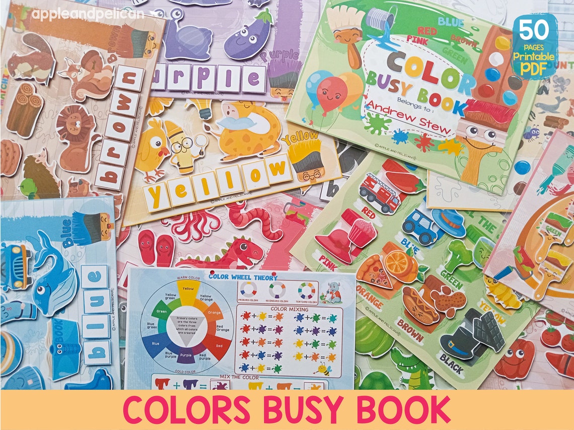 Color Sorting Busy Book Personalized Toddler Learning Binder Printable ...
