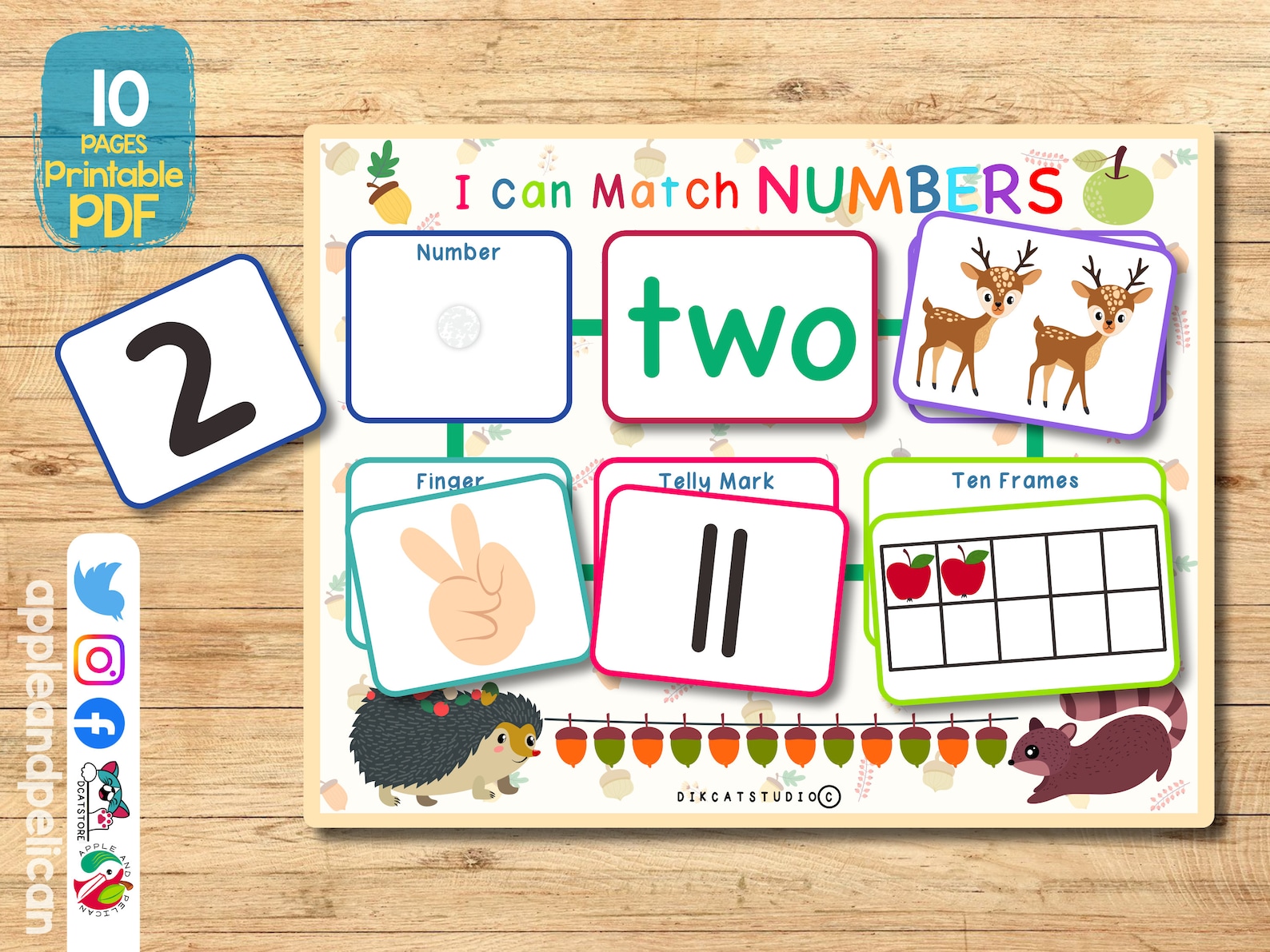 Printable Numbers 1-10 Matching Activity, Counting Activity Worksheets ...